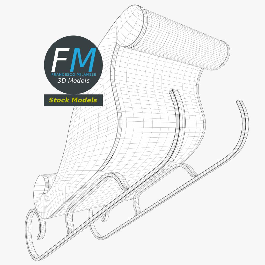 3D MODEL - Wooden sledding