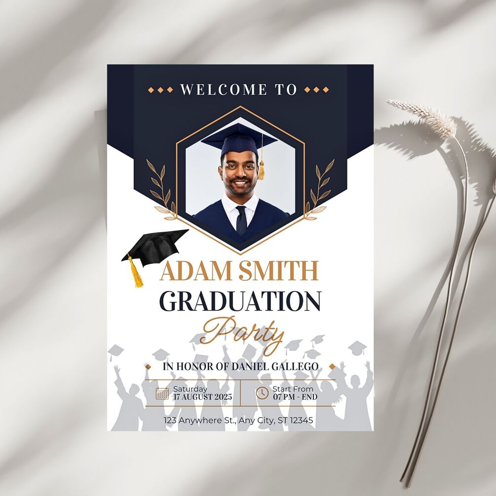 Editable Digital Graduation Invitation 2025 Template, Welcome Sign Grad ...