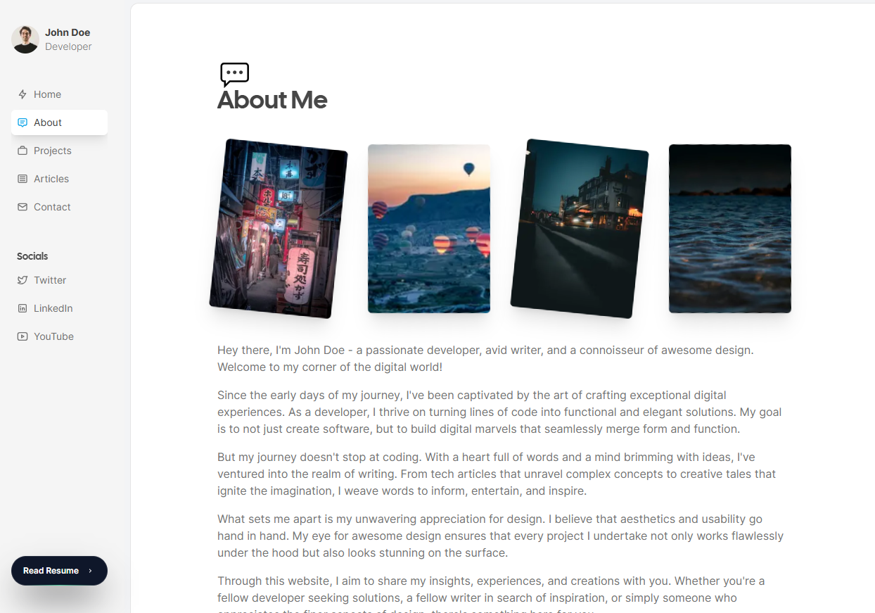 Sidefolio – Modern Developer Portfolio Template (Next.js + Tailwind ...