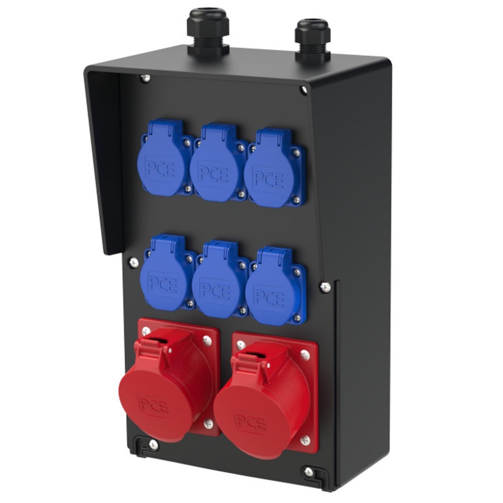 PCE Wall Mounted Distribution Box Solid Rubber IP54, Dimensions: 350 x ...