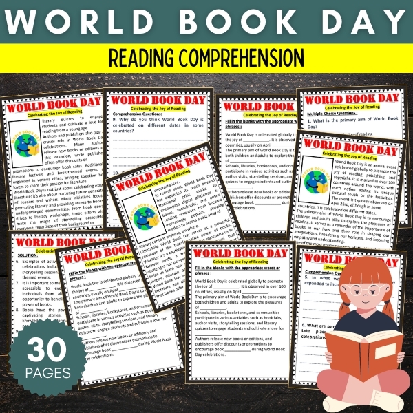 Printable World Book day Quotes Activities & Games - Fun Book Lovers ...