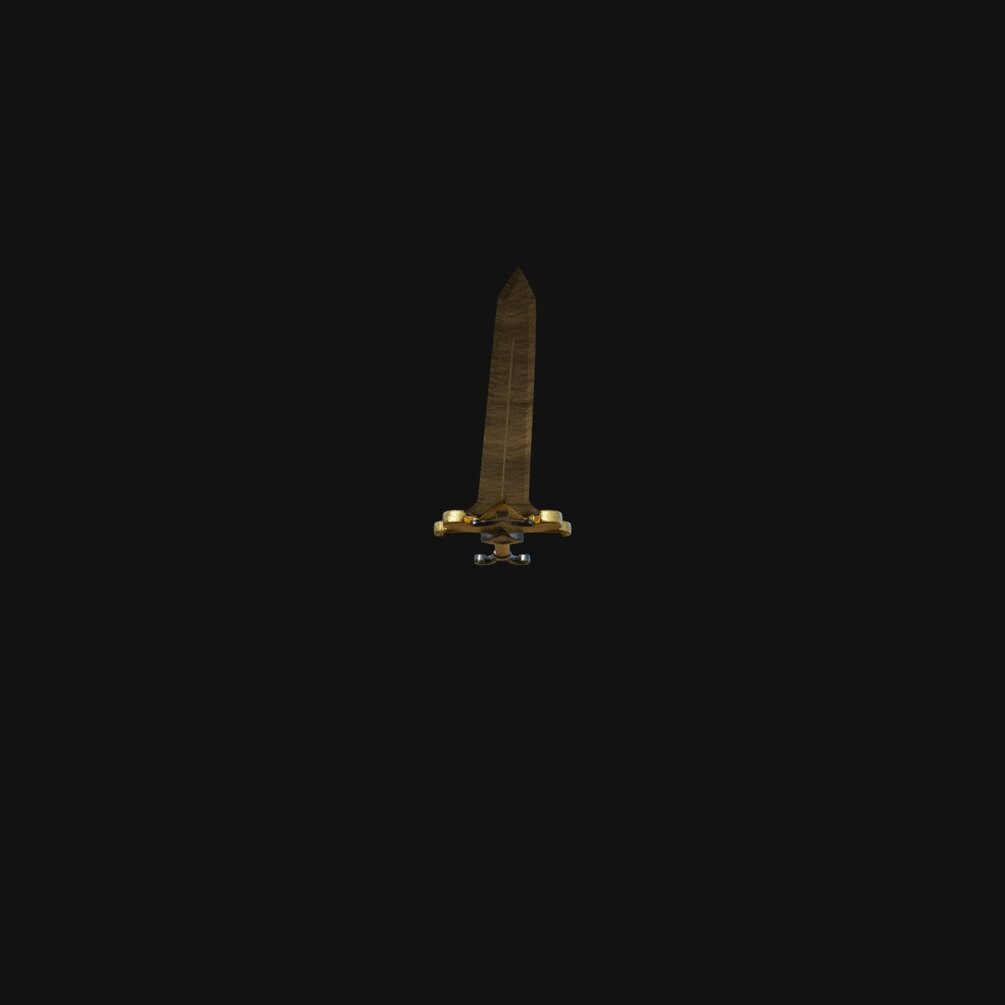 Pixel Paladin: Noble 3D Model Sword for Digital Crusaders