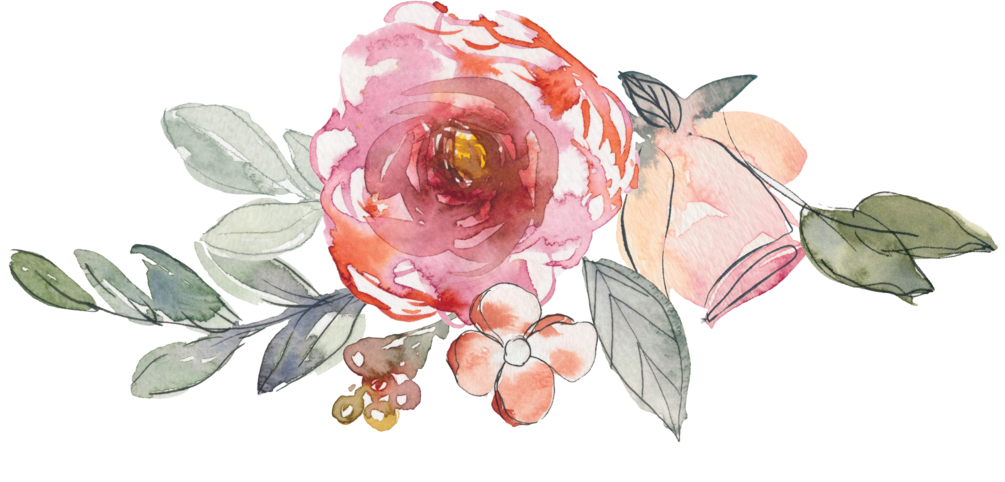 Watercolor Shabby Floral Clipart Set