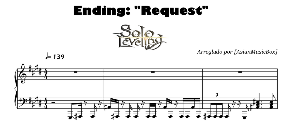 Solo Leveling - ED: 'Request' | Piano Sheet Music / MIDI / WAV