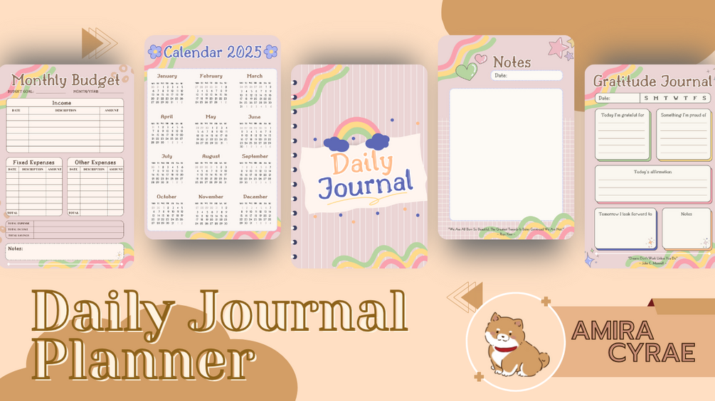 Daily Journal Planner | Editable Canva Template