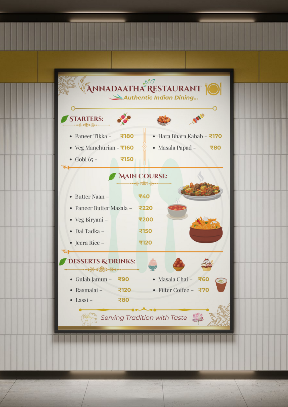 Digital Menu Card Template for Restaurants.