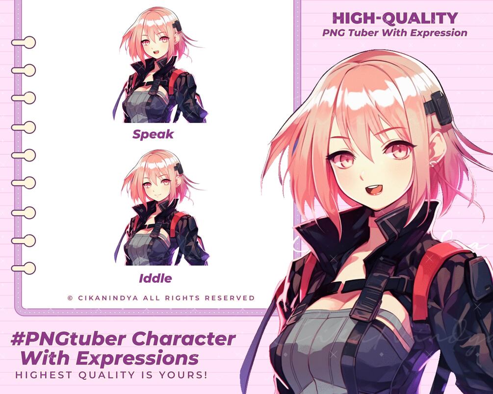 PNG Tuber | Stand Out as a Streamer with PNG Tuber Avatar Orange Hair ...