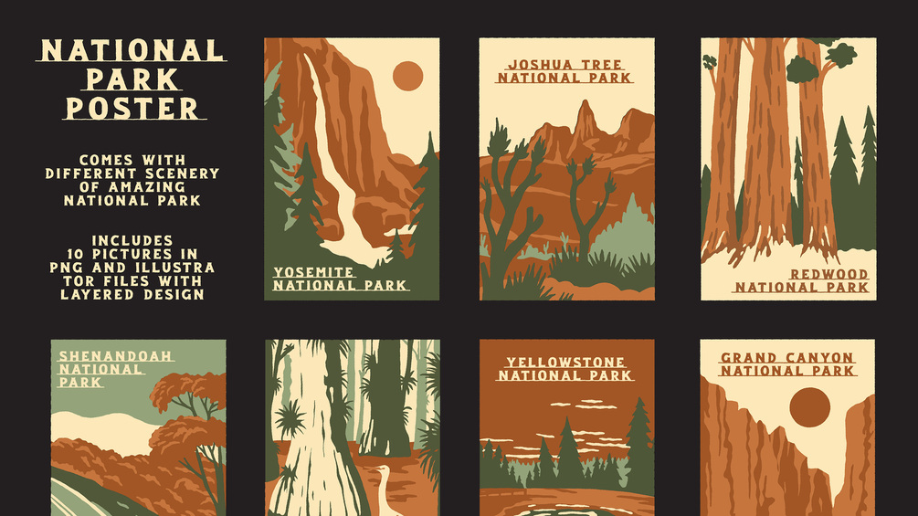 National Park Poster Packs