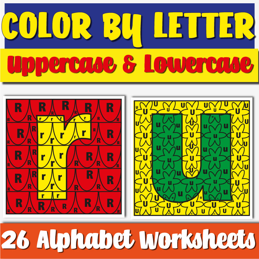 Color by Letter Worksheet Uppercase & Lowercase Alphabet Match | From A ...