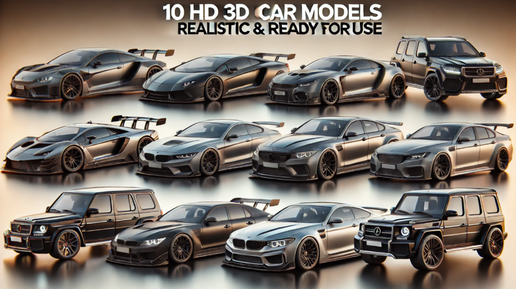 50 High Quality 3D Car Models - Realistic & Ready for Use
