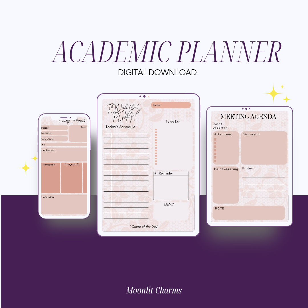 Academic Planner Template : Printable and Customizable