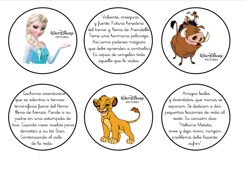 Comprensión lectora Disney