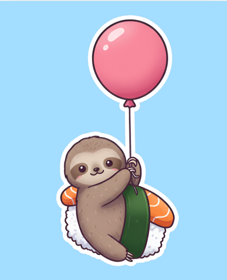 Cute kawaii sloth Digital sticker