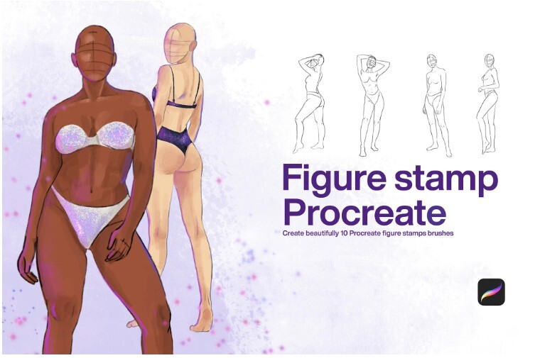 10 Figure Stamps Procreate | Figure brushes Procreate, Procreate figure brushes, Procreate pose ...