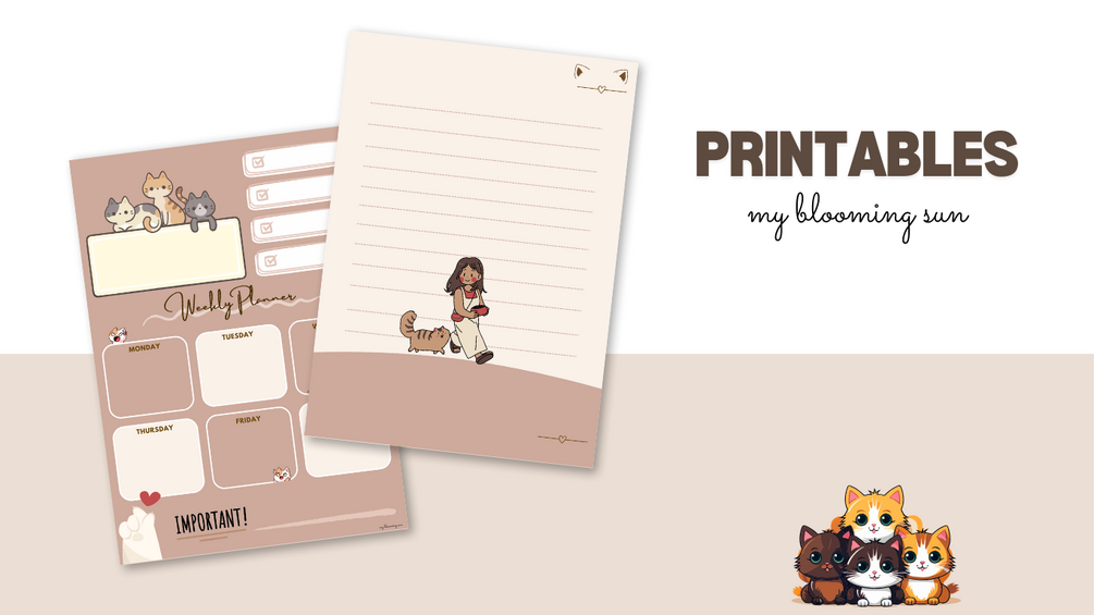 Cat Theme Planner, Notes, To-do ListTemplate