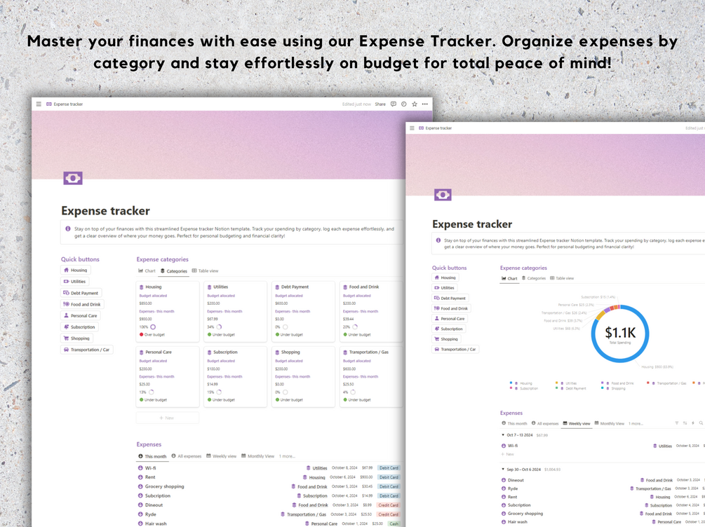 Expense tracker - Notion template