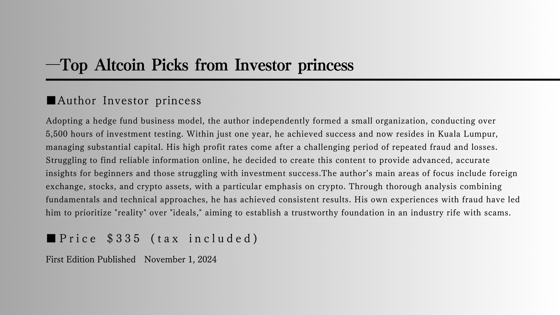  Top Altcoin Picks From Investor Princess