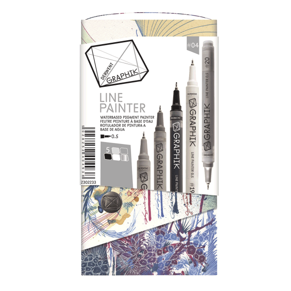 Derwent Graphik Line Painter Coloured Pens, Palette No.4 - 5-Pack