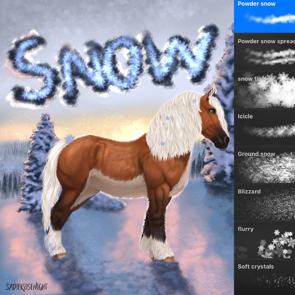 10 Snow Brushes for Procreate App