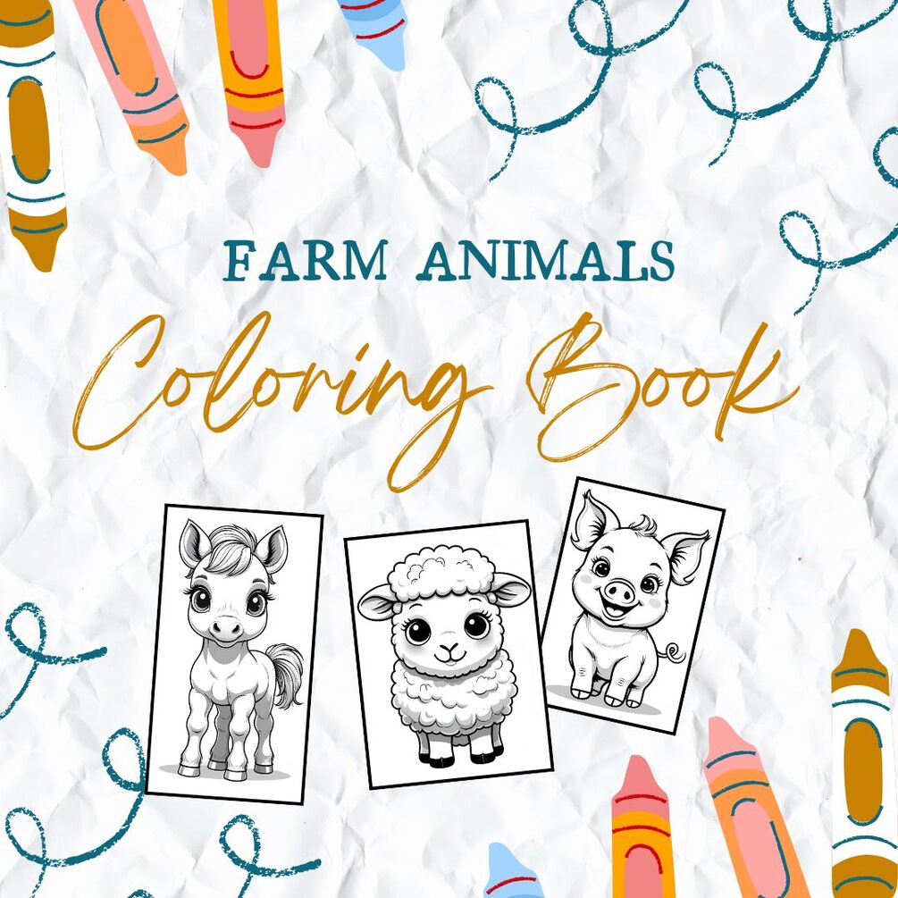 Coloring Book for Kids - Farm animals