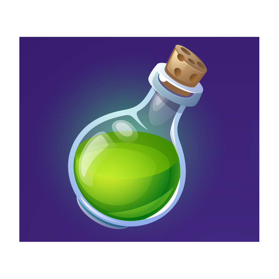Poison flask, a common symbol of lasting damage.