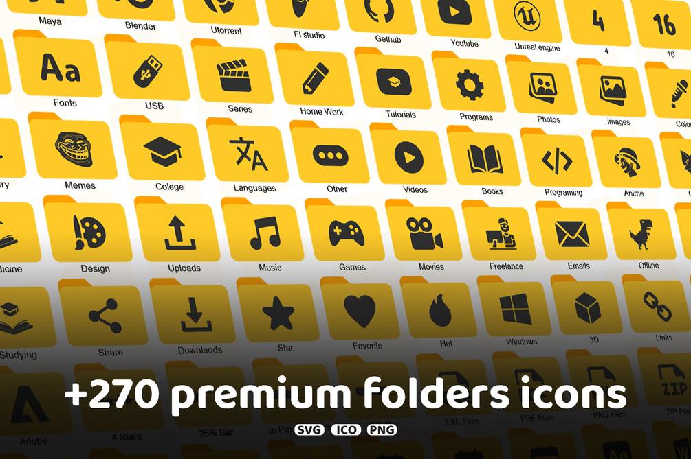 Premium folders icons pack