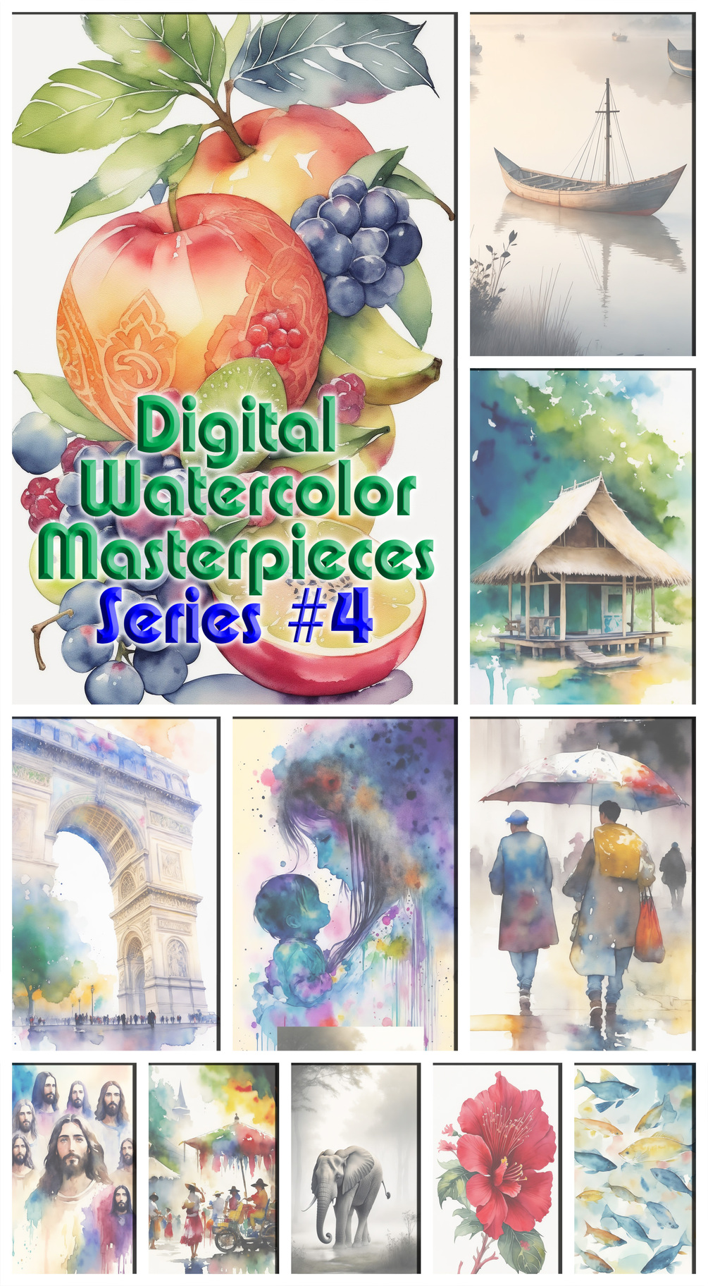 Digital Watercolor Masterpieces Series #4