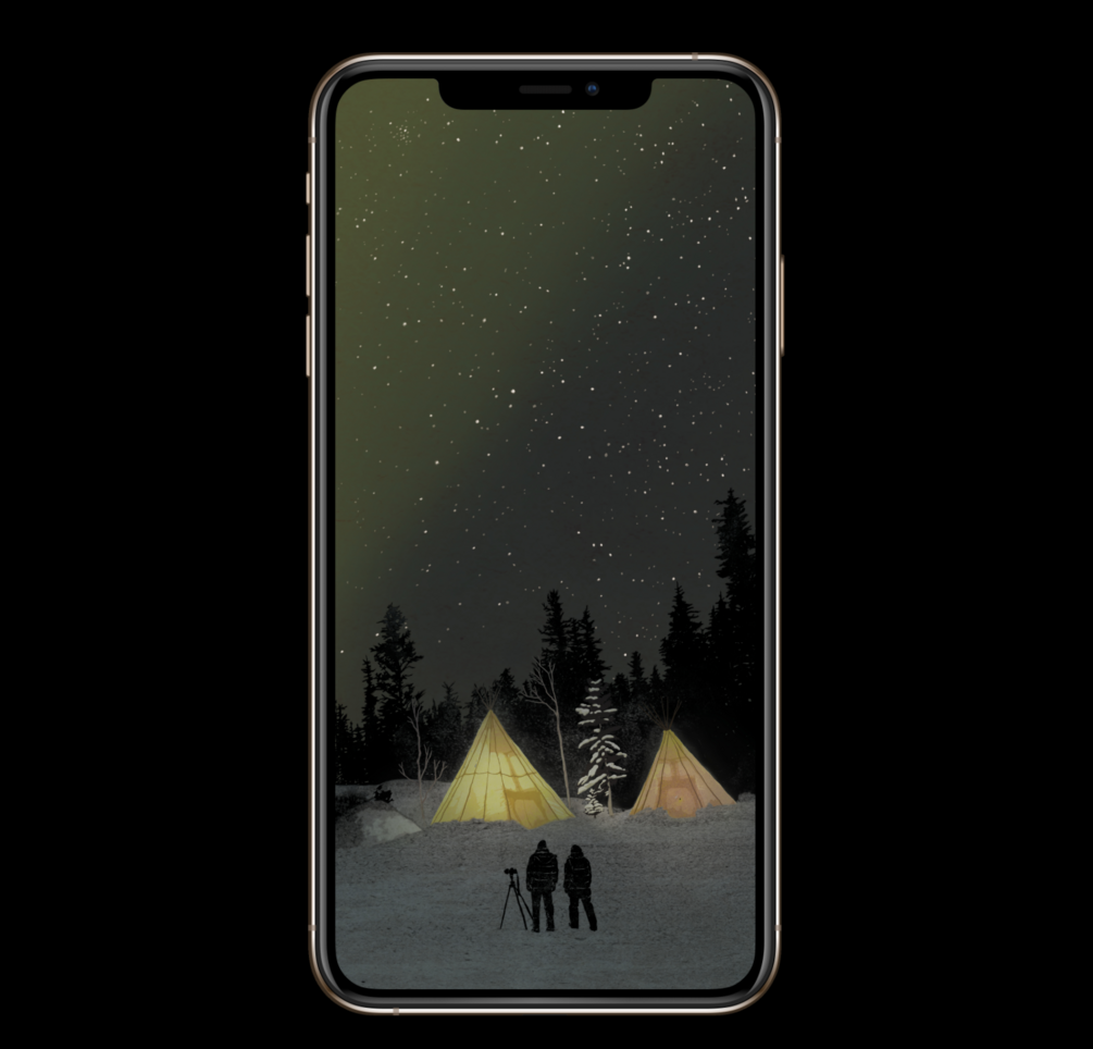 Aurora Observation - Wallpaper + HighRes Landscape Illustrations