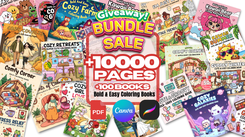 +10000 Coloring Pages Mega Bundle - +100 coloring books - Cozy and ...