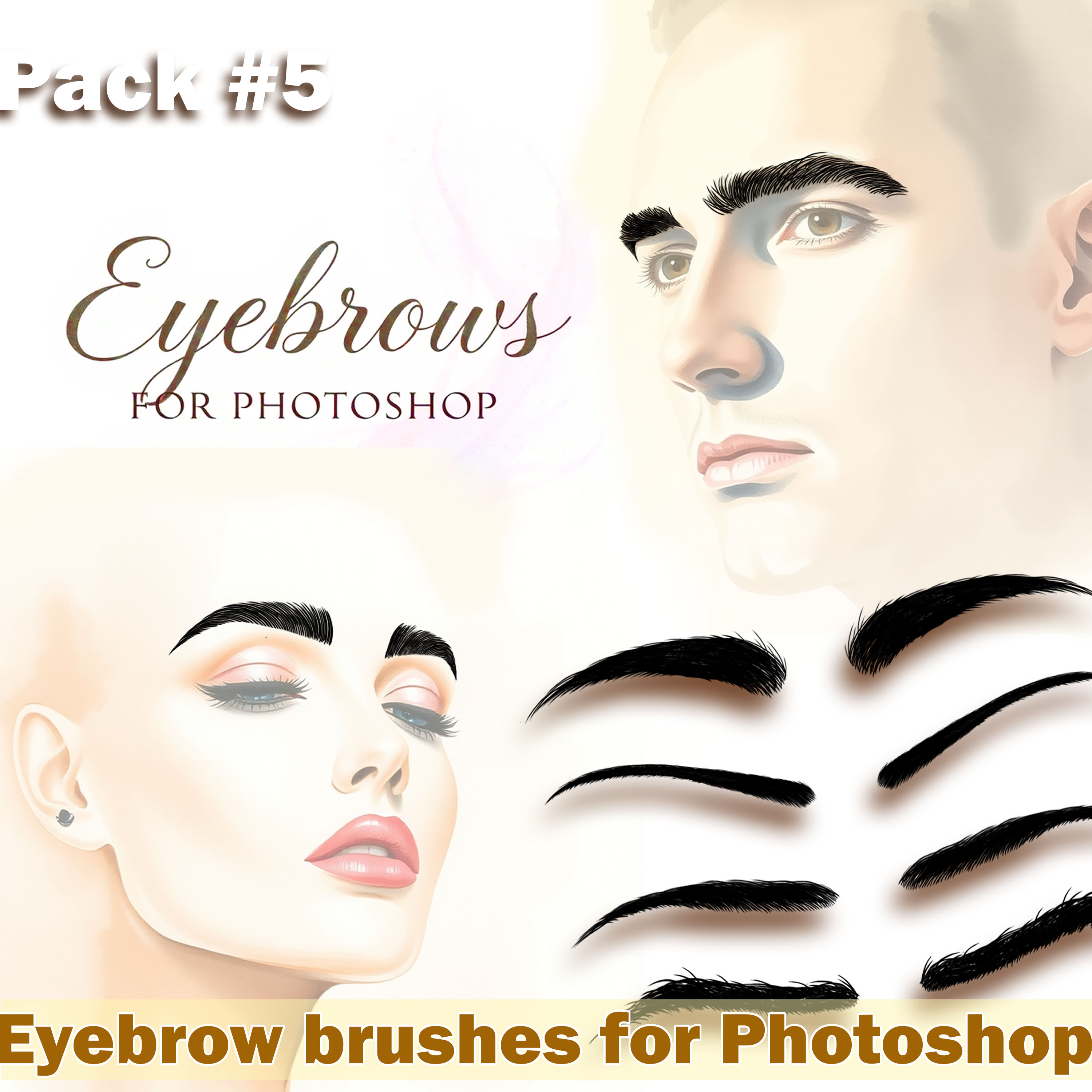 Pack 5: Eyebrow brushes for Photoshop