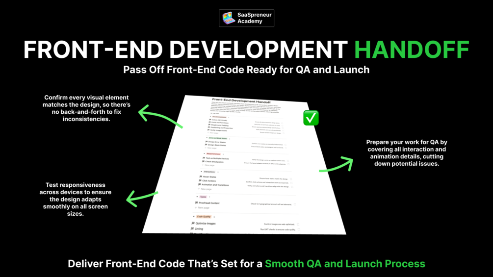 Front-end Handoff Checklist