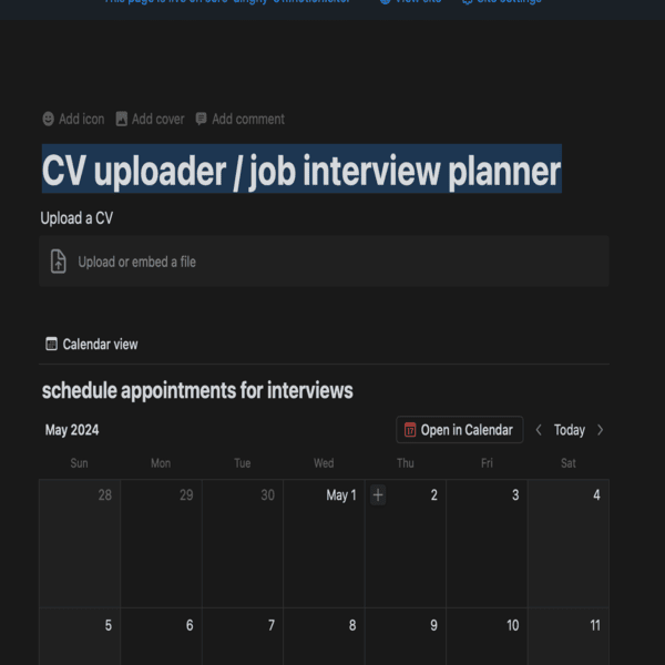 CV uploader / job interview planner