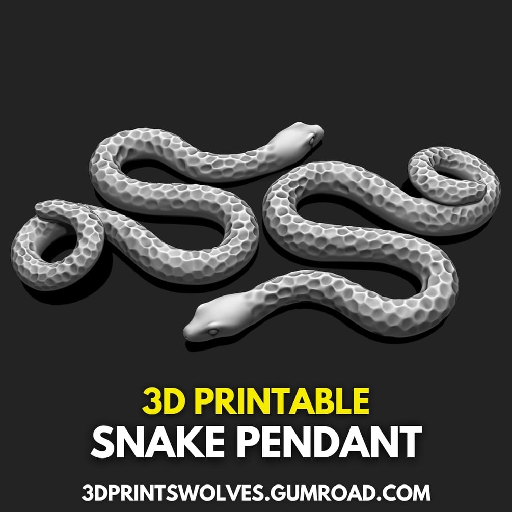 Snake Pendant - Jewerly - Necklace - Earrings 3D print model