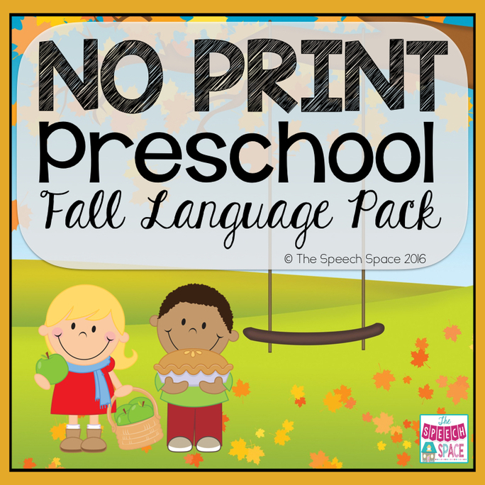 No Print Preschool Fall Language Pack