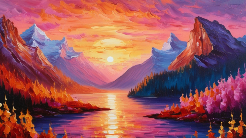 "Captivating Scenic Sunsets: Warm, Glowing Colors Over Diverse Landscapes"