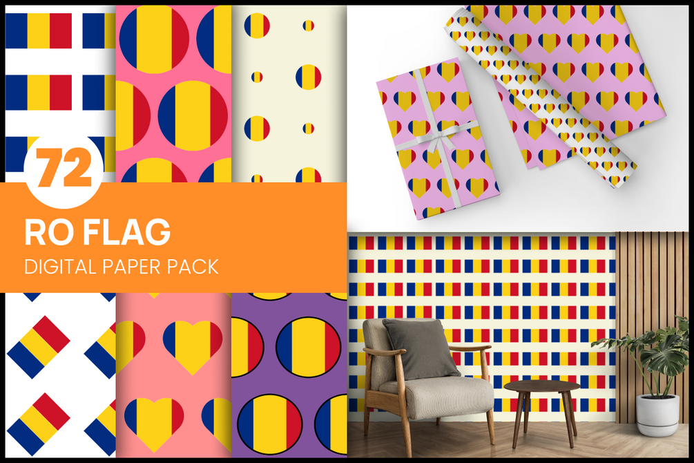 RO Flag Seamless Patterns