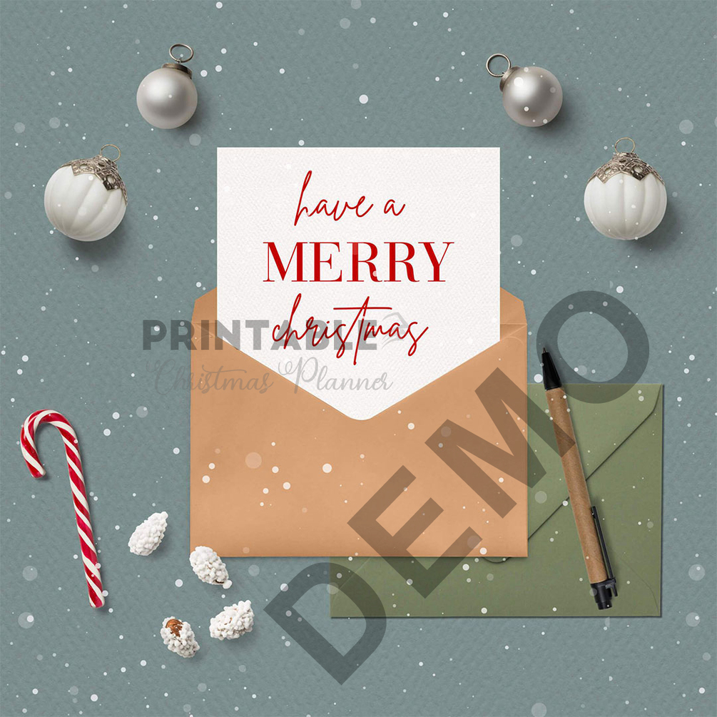 Blue Letter Christmas Card
