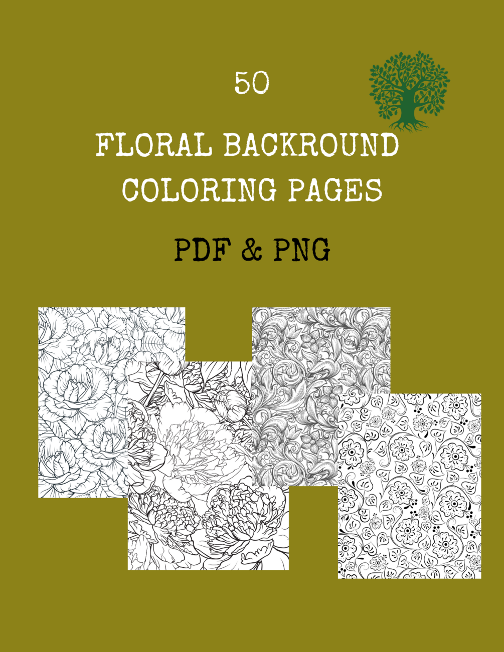Floral Background Coloring Pages
