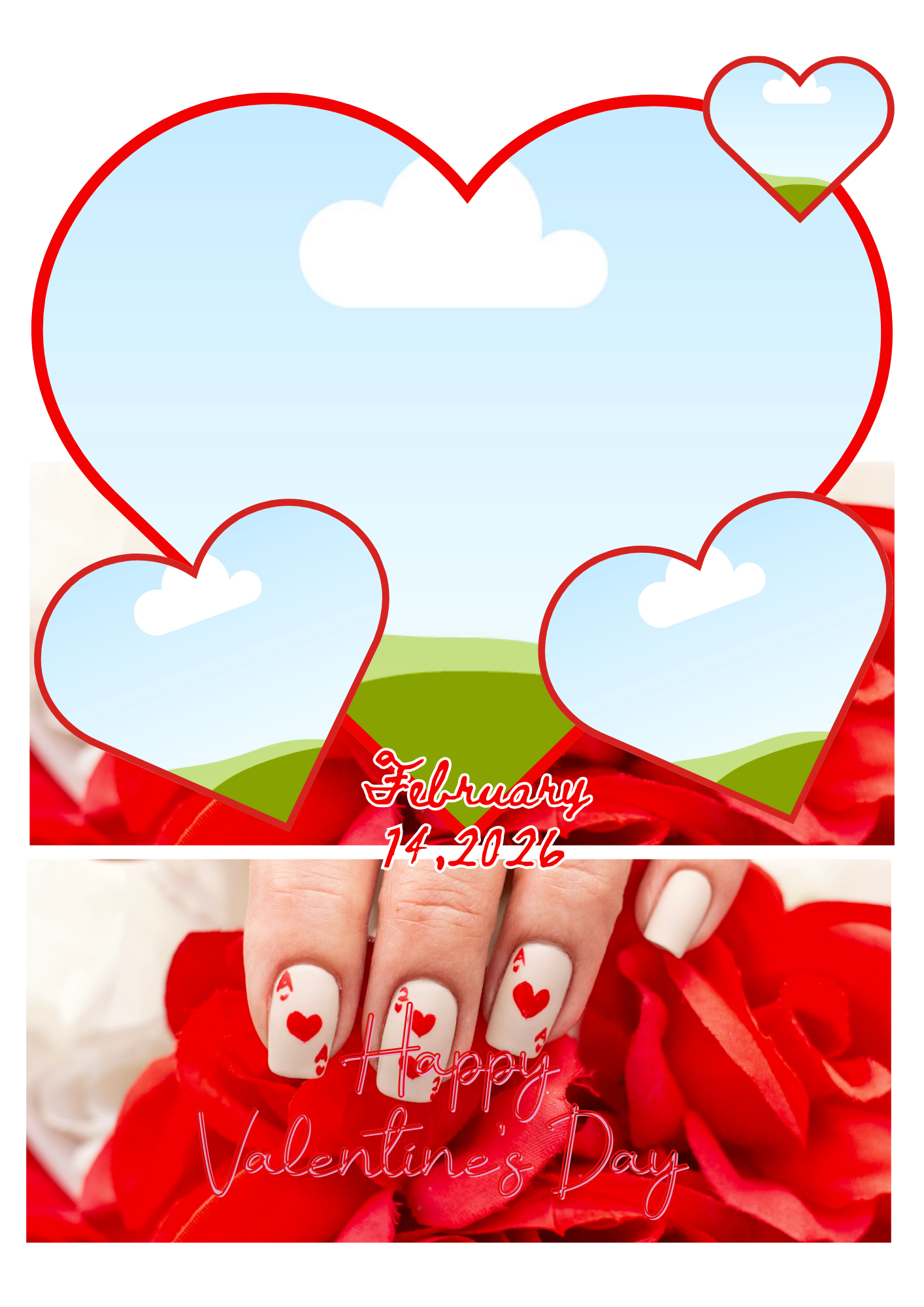 Valentine’s Day Photo Collage Frame – Editable Canva Template