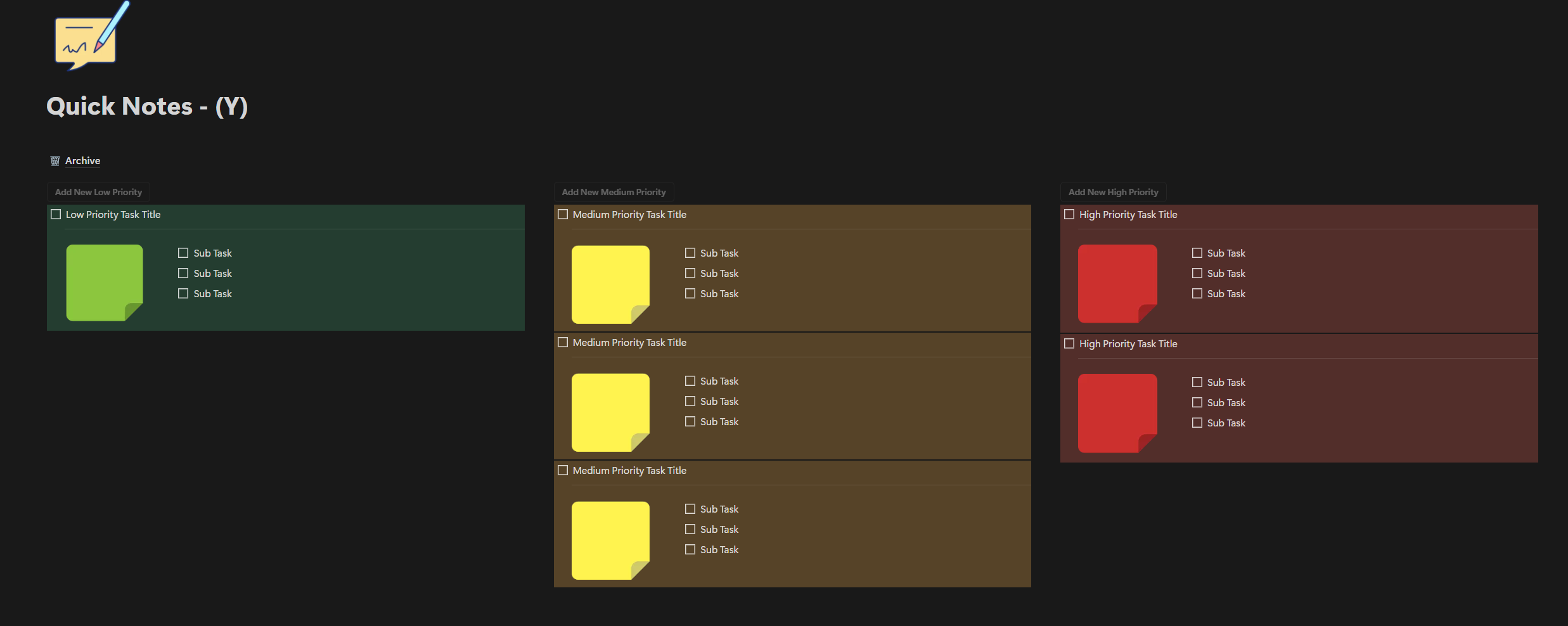 Notion ADHD Self Reminder Templates