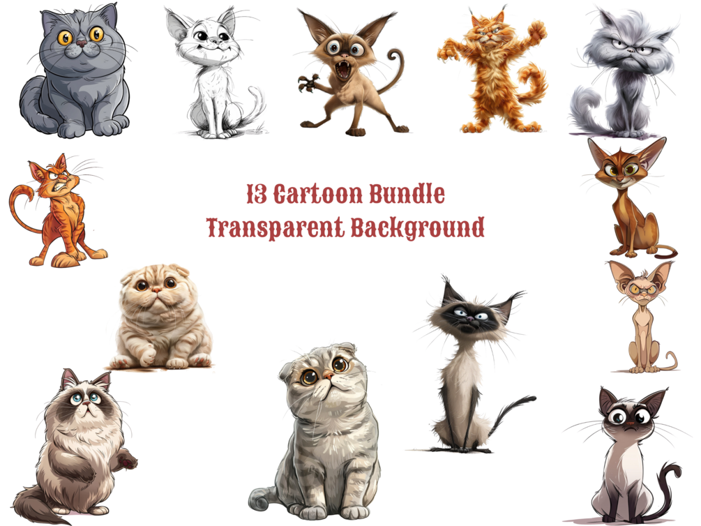 Amusign Cartoon Cats Bundle