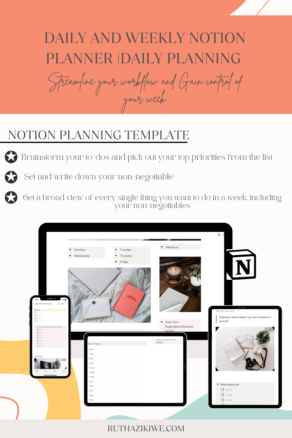 Daily and Weekly Rituals Planner Template for