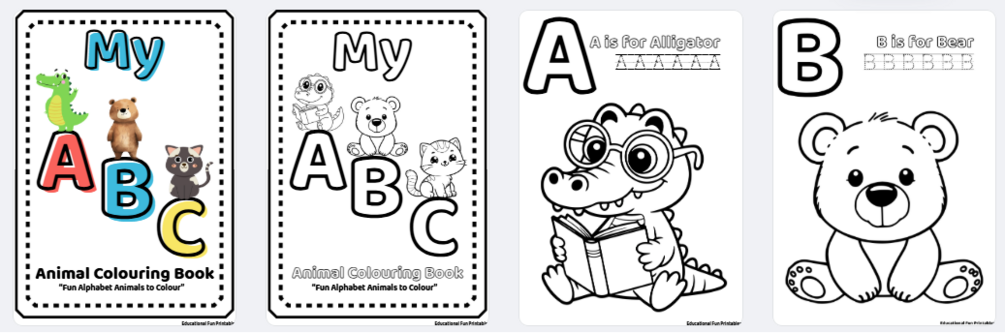 ABC Animal Coloring Book – 26 Fun Alphabet Coloring Pages (Printable PDF)