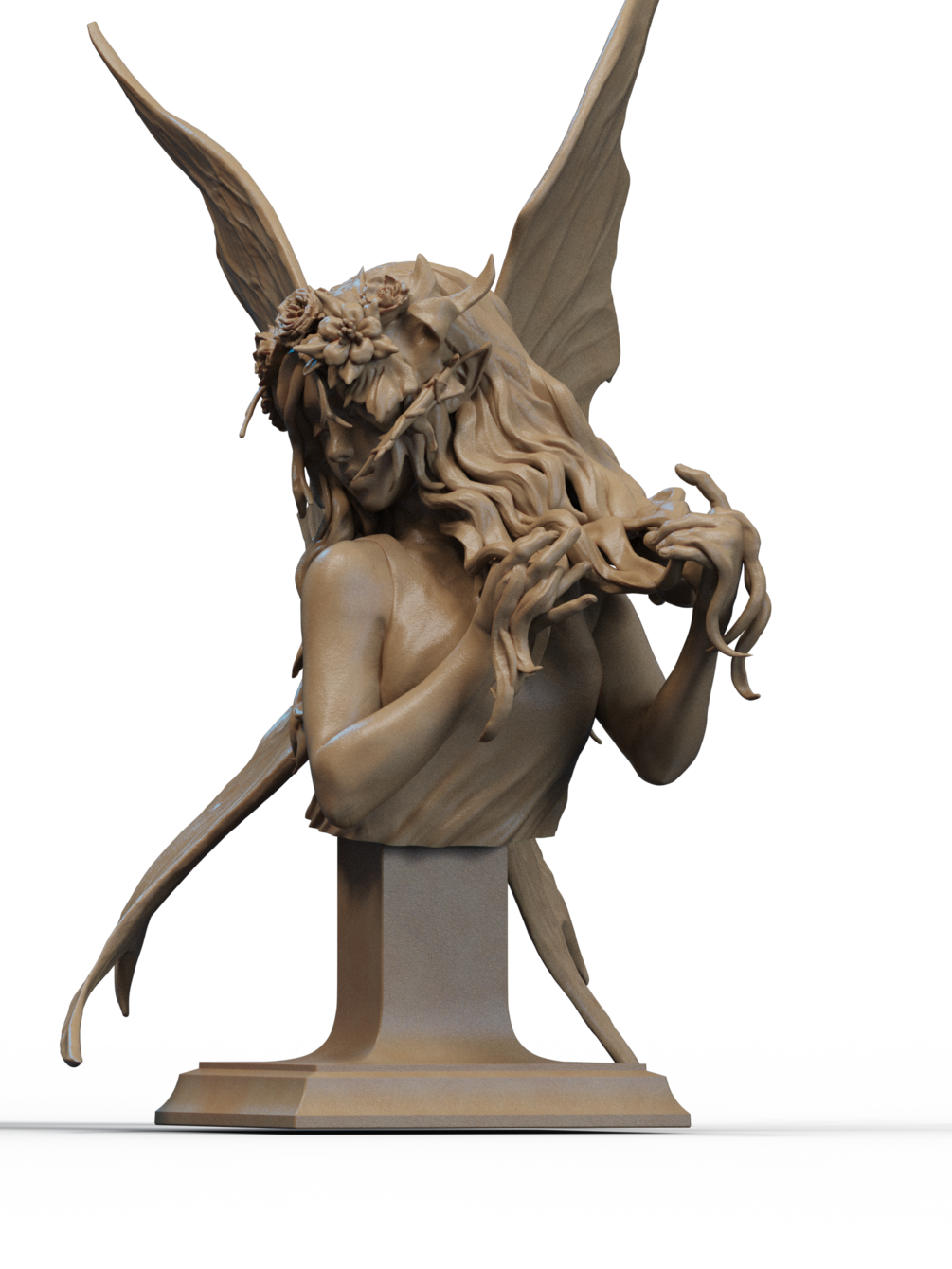 Fairy Blossom Bust 3D Print