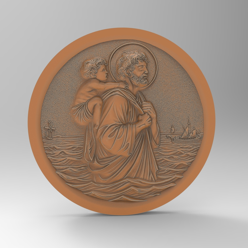 Saint Christopher Medallion 3D Model | STL File for CNC and 3D Printing ...