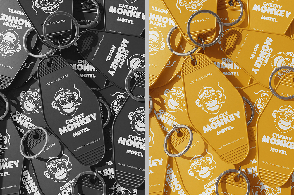 Bunch of Motel Key Tag Mockup
