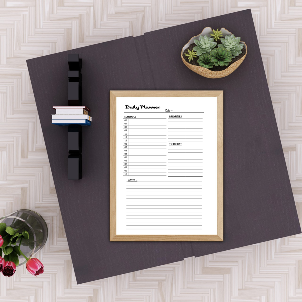 A5 Size Daily Planner Print | Printable Daily Planner | Hour by Hour ...