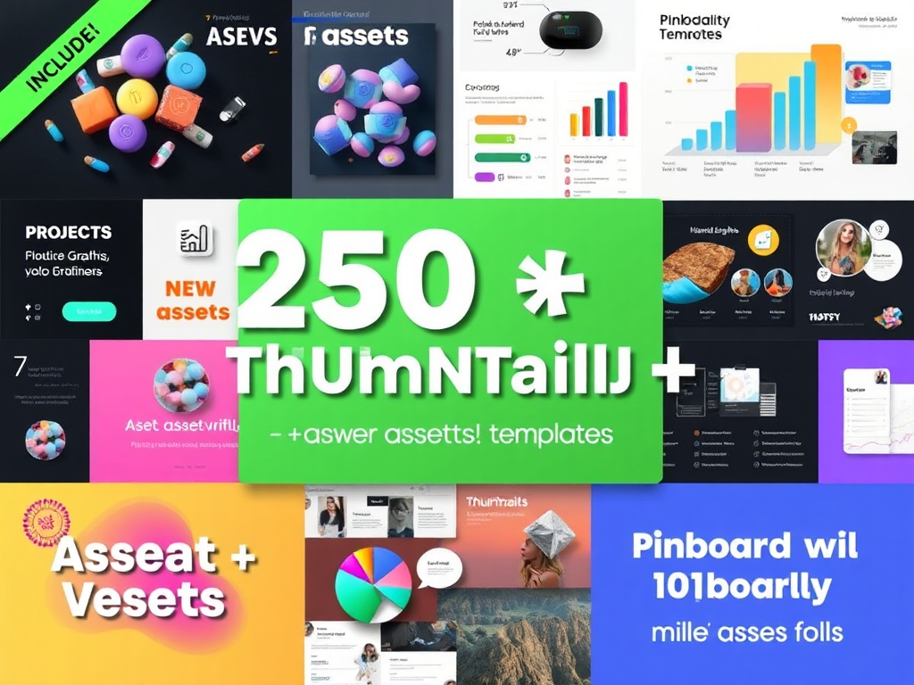 The Thumbnails+ library consists of over 600 unique assets.