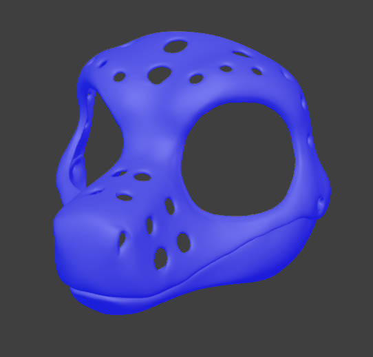 3D Printable Furry Deer mask FBX