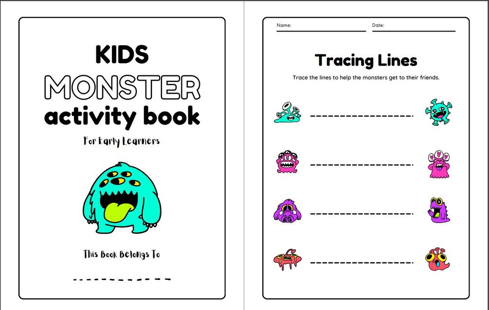 Kids Monster Activity Book (For Early Learners)